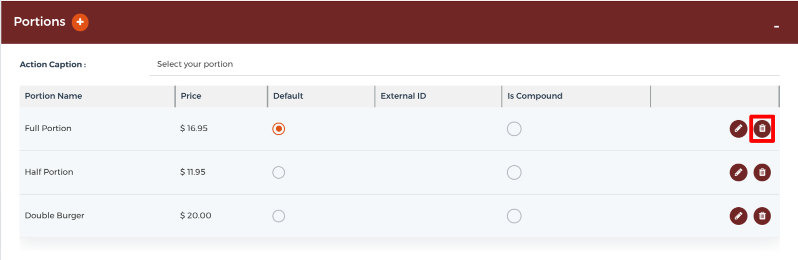 Make portions unavailable – Moduurn Support